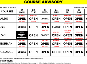 Course Advisory Archives - Eagle Ridge